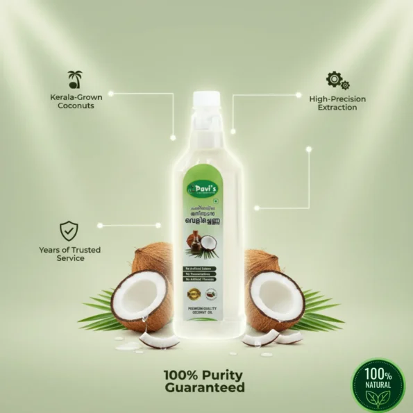 Pavis 100% Pure Coconut Oil – Kerala Cold Pressed | Chemical-Free ...